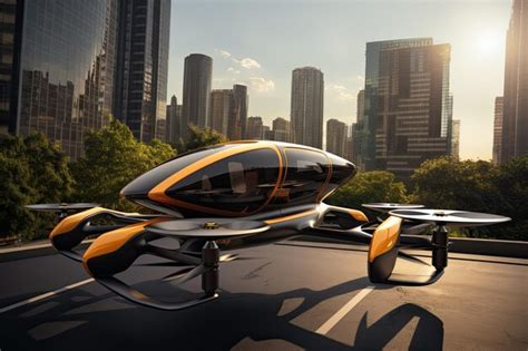 Premium Photo Smart Mobility Ai Driven Autonomous Drone Taxi Network