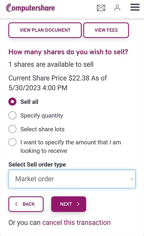 Cant Set Limit Order In Computershare Rexpr