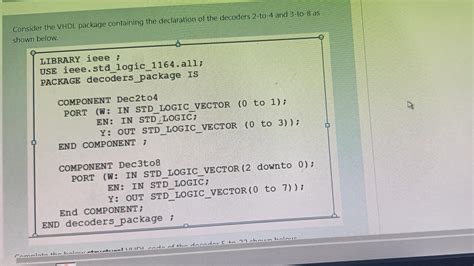 Solved Consider The Vhdl Package Containing The Declaration Solved Consider The Vhdl Package Containing The Declaration