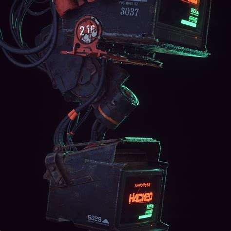 3d Model Cyberpunk Hacker Terminal V1 Vr Ar Low Poly Cgtrader