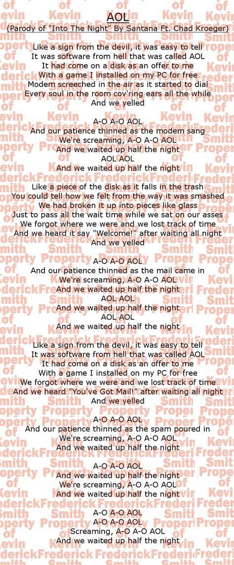 Song Lyrics Kevin S Journal