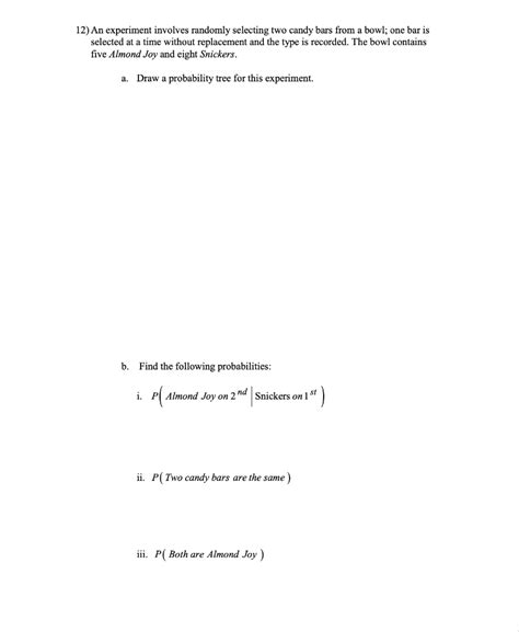 solved 12 an experiment involves randomly selecting two