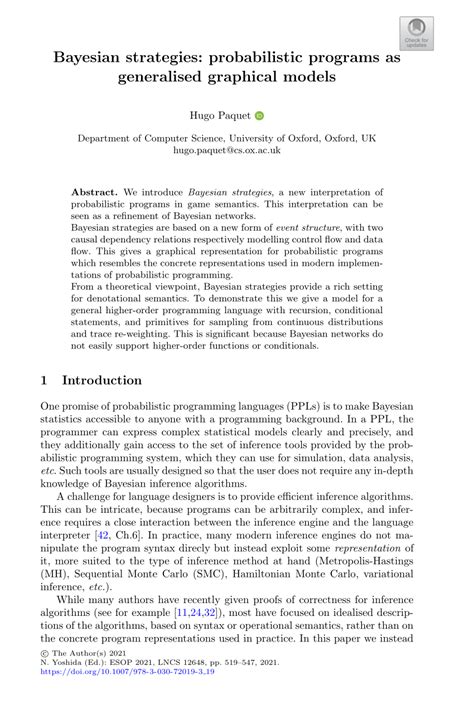 PDF Bayesian Strategies Probabilistic Programs As Generalised Graphical Models