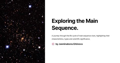 exploring the main sequence