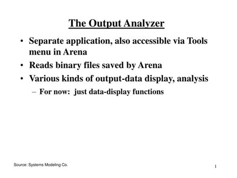 PPT The Output Analyzer PowerPoint Presentation Free Download ID