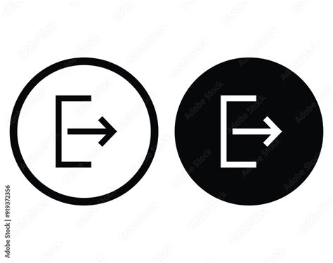 Logout Icon Exit Button Symbol Logout Interface Sign Vector In Editable