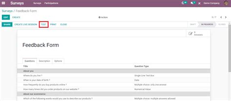 How To Define Online Surveys Using The Odoo Survey Module