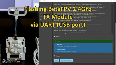 flashing betafpv 2 4ghz tx via uart usb port update firmware to v 2