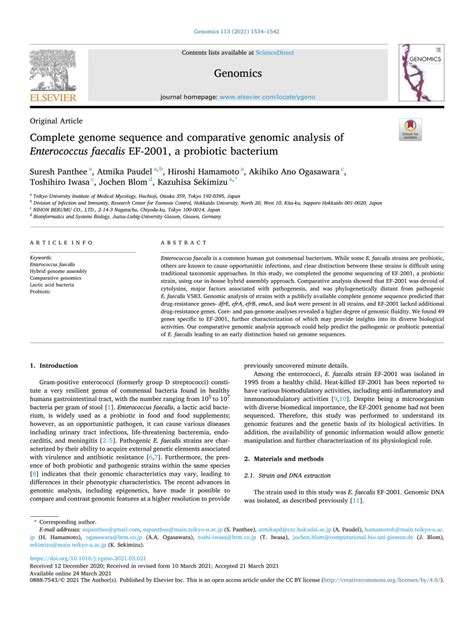 Pdf Complete Genome Sequence And Comparative Genomic Analysis Of