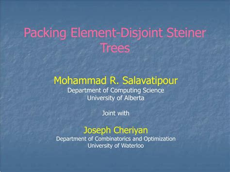 Ppt Packing Element Disjoint Steiner Trees Powerpoint Presentation