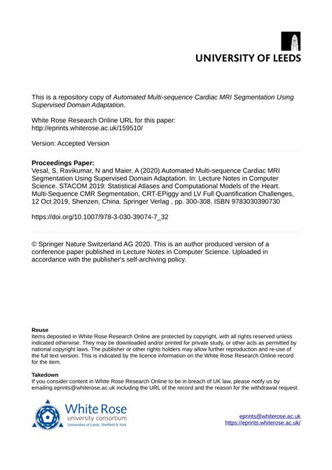 Pdf Automated Multi Sequence Cardiac Mri Segmentation Using