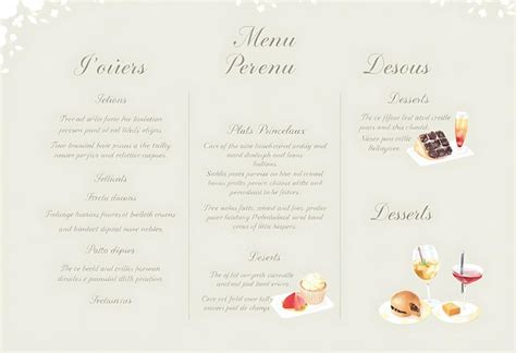 Chic Parisian Bistro Menu With Delicate Illustrations And Soft Pa Menu Layout Idea For Brand