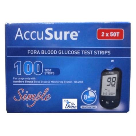 Accusure Simple 100 Test Strips 1 Pack Of 100 Strips Medineedsindia