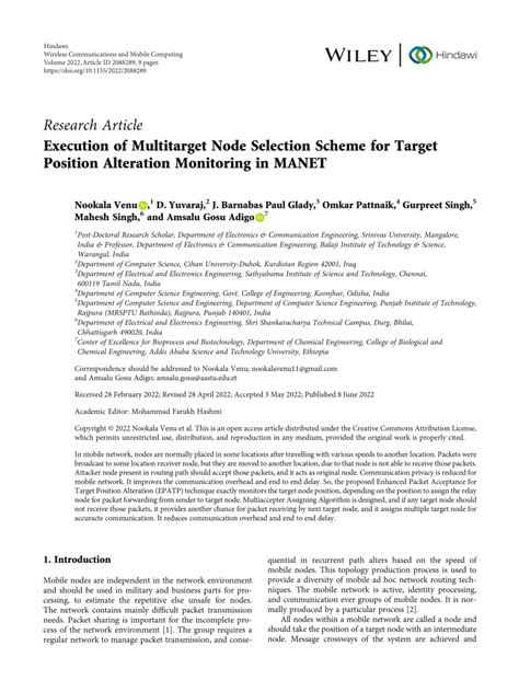 Pdf Execution Of Multitarget Node Selection Scheme For Target