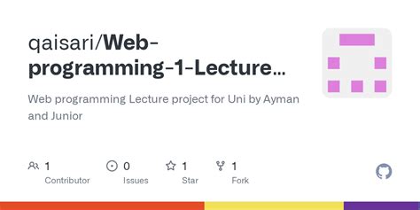 Github Qaisariweb Programming 1 Lecture Homework Web Programming Lecture Project For Uni By