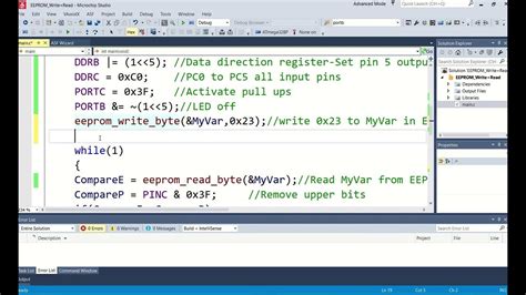 Writing And Reading To From Eeprom Using The Header File In Atmega328p Youtube