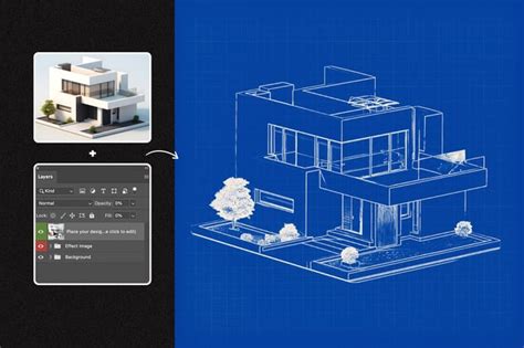 Blue Print For Square And Poster Effect Layer Styles Including Acid