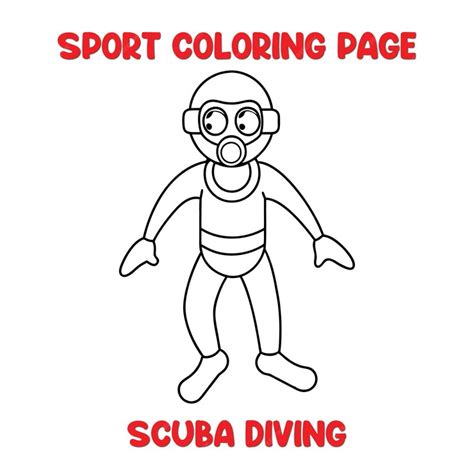 Premium Vector Scuba Diving Vector Line Art Illustration Coloring
