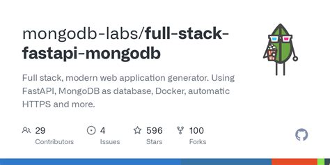Github Mongodb Labsfull Stack Fastapi Mongodb Full Stack Modern