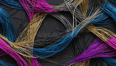 Abstract Colorful Threads Background Intertwined Dyed Fibers Texture