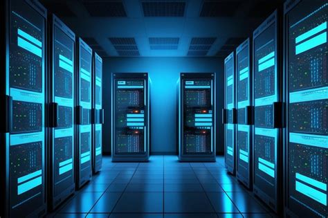 Premium Photo A Computer Room With Many Servers