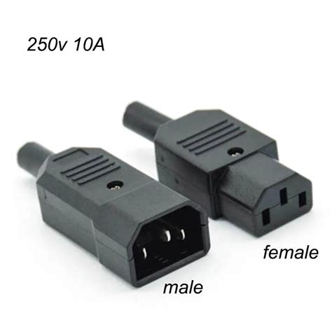 3 Pin IEC Electrical AC 110v 250v Male Female Power Plug Supply Socket Cable Wire Connector