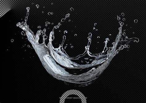 брызги воды изолированные на прозрачном фоне Премиум Ai сгенерированный Psd