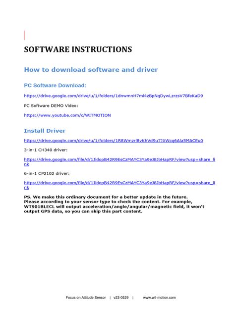 Software Instructions Manual 1 Pdf Gyroscope Computer File