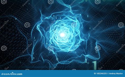 abstract technological digital virtual tunnel for data transmission in