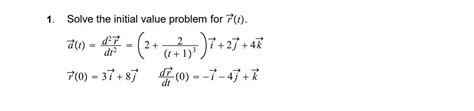 Solved 1 Solve The Initial Value Problem For R T