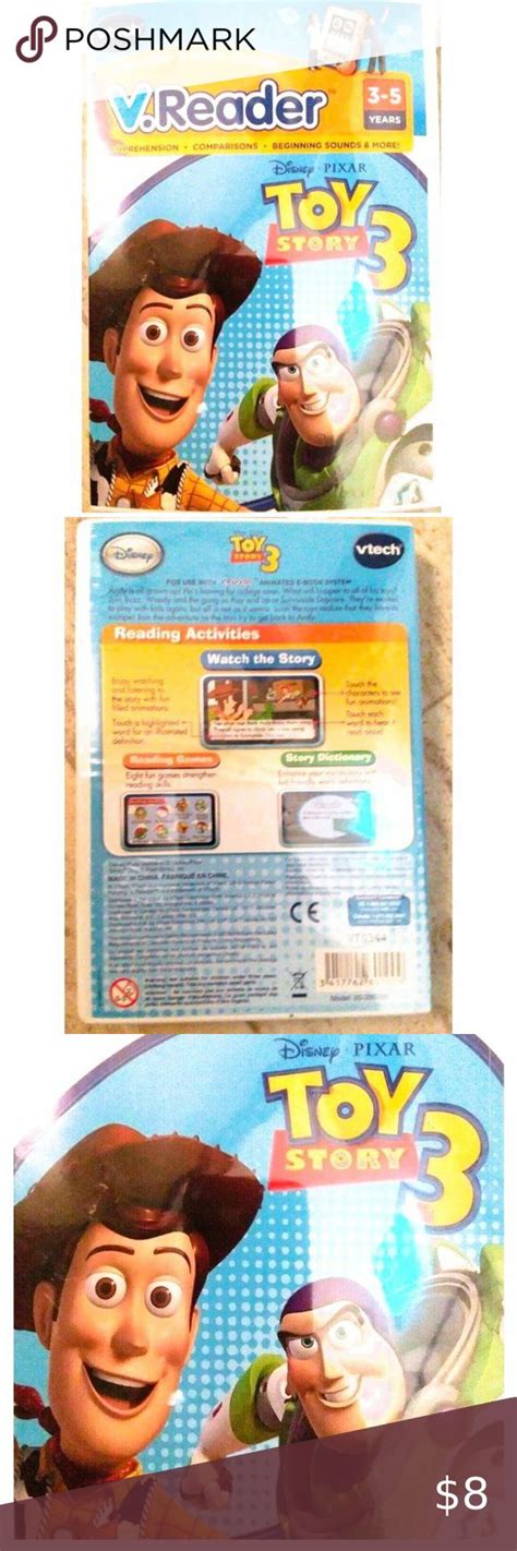 VTech V Reader Toy Story Comprehension Comparisons Beginning Sounds Yrs NEW Toy Story