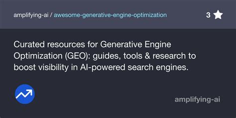 GitHub Amplifying Ai Awesome Generative Engine Optimization Curated Resources For Generative