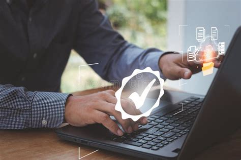 Businessman Using Computer Analysis For Process And Workflow Automation