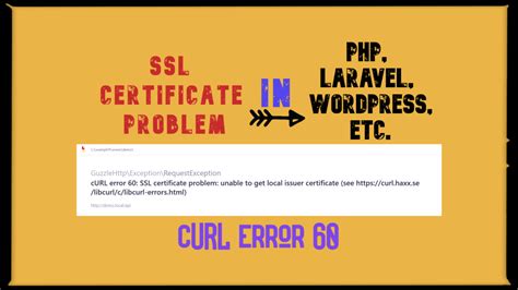 CURL Error SSL Certificate Problem Unable To Get Local Issuer Certificate Scratch Code