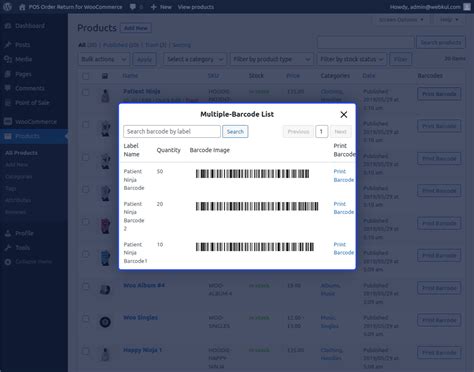 Woocommerce Pos Multiple Quantity Barcode Print Bulk Quantity