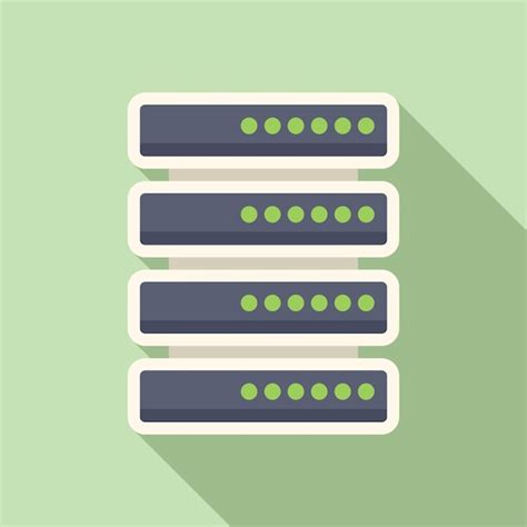 premium vector server data equipment icon flat vector computer storage