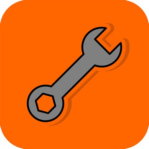 Spanner Filled Orange Background Icon 42949088 Vector Art At Vecteezy