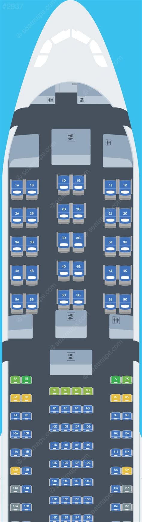 Seat Map Of China Airlines Airbus A330 300 Aircraft