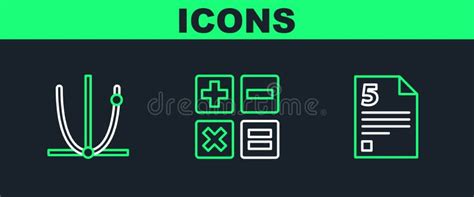 Set Line Test Or Exam Sheet Graph Schedule Chart Diagram And