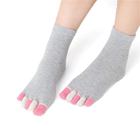 Women Toe Socks Autumn 2017 Ankle High Patchwork Funny Socks Ladies