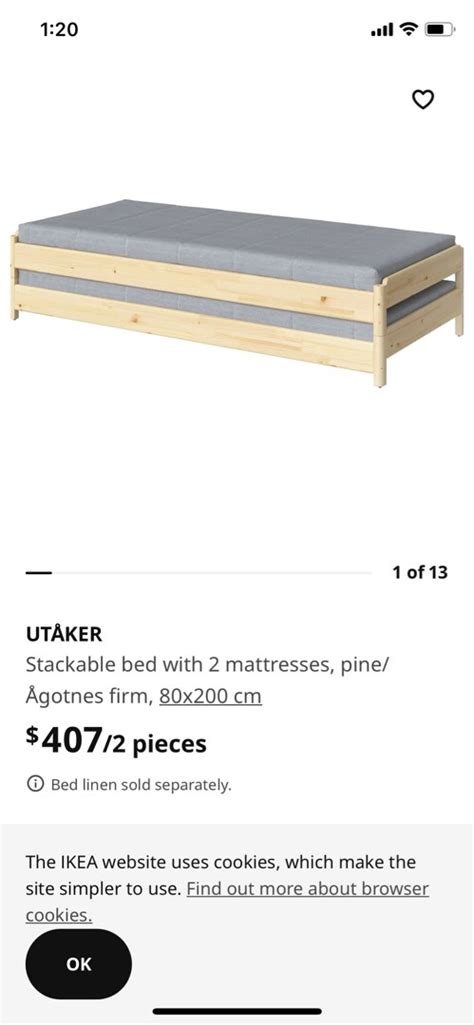Ikea Utaker Stack Bed With Two Mattress Furniture And Home Living Furniture Bed Frames