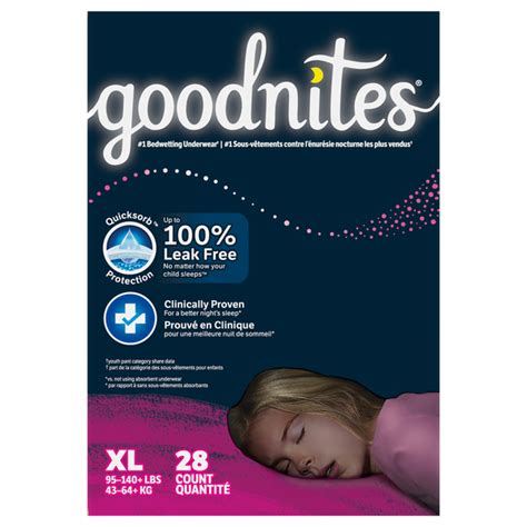 Save On Goodnites Girls Xl Nighttime Underwear 95 140 Lb Order Online