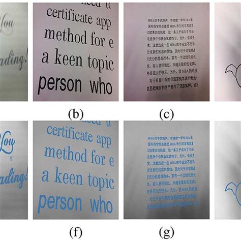 binarization results for the text and sketch images captured by mobile