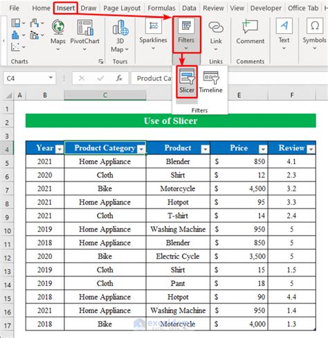 How To Use Slicers To Filter Data In Excel Easy Methods