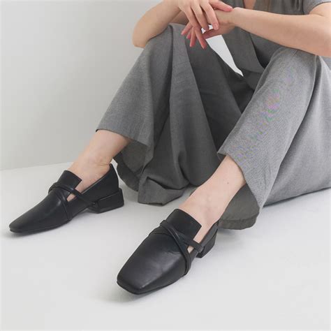 스퀘어 토 더블 스트랩 로퍼 412219005 35cm3colors