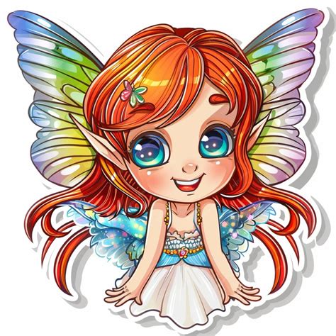 Premium Photo Sticker Design Of A Cute Pixie With Beautiful Wings