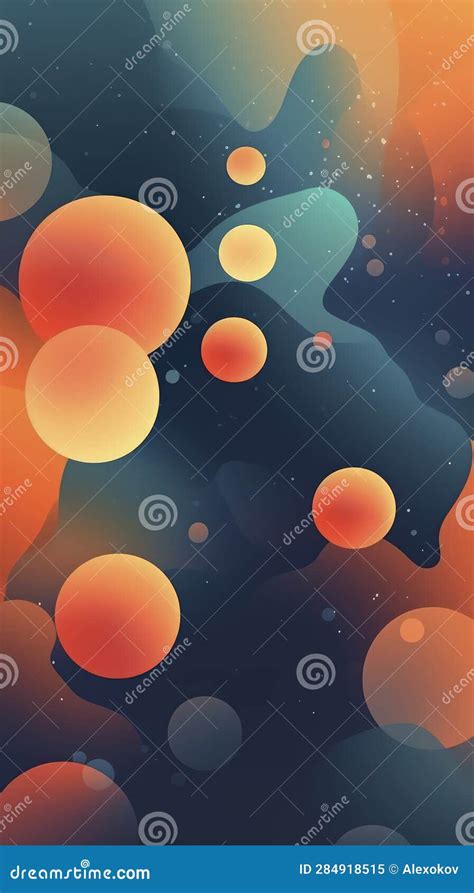 Abstract Composition With Overlapping Shapes And Gradients Ai Generated Stock Illustration