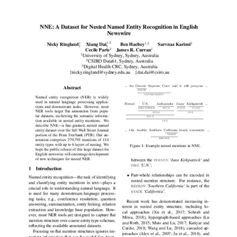 Nne A Dataset For Nested Named Entity Recognition In English Newswire