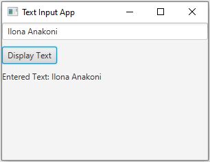 Text Input And Display In JavaFX