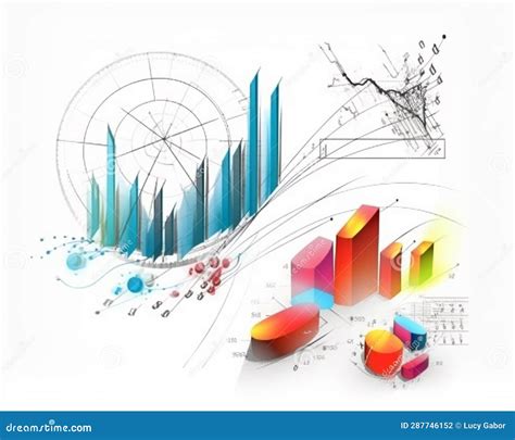 Data Visualization Chart Diagram Colorful Illustration With White Background Stock Illustration